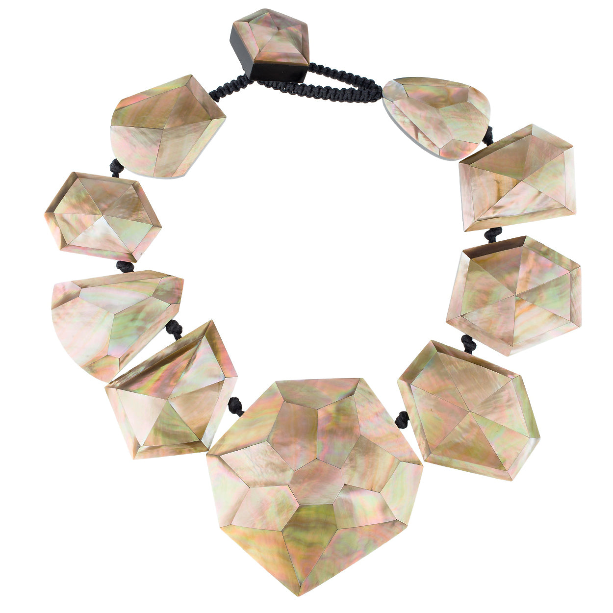 LARGE FACETED MOTHER-OF-PEARL STARDUST NECKLACE. BLUSH – VIKTORIA HAYMAN